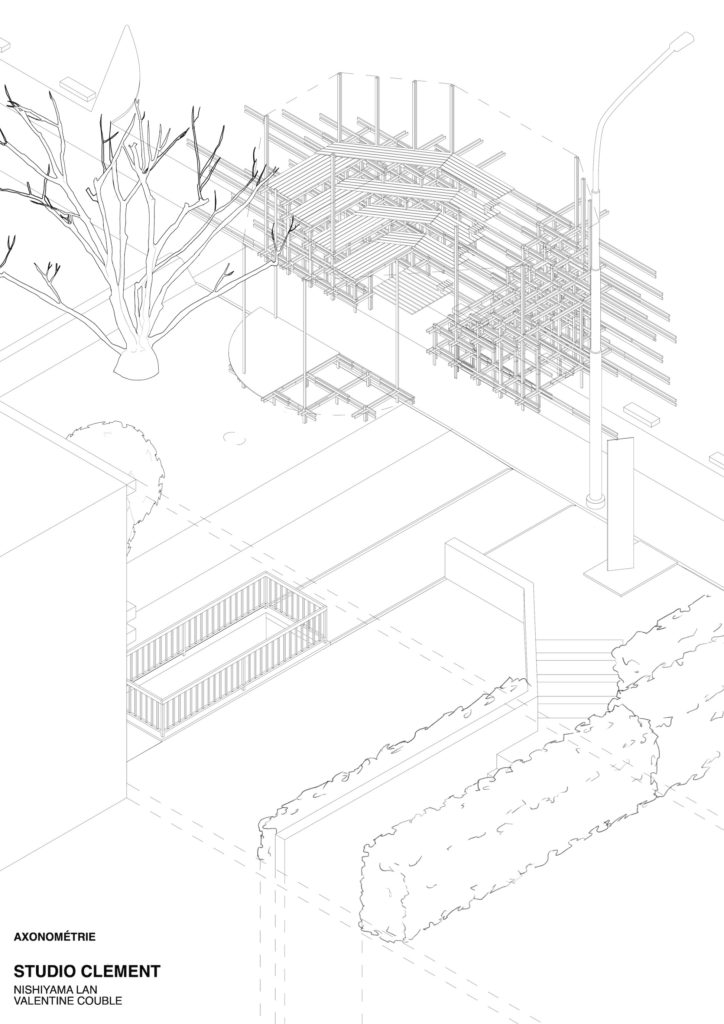 Axonometric drawing of protostructure on site | AliceBlogs